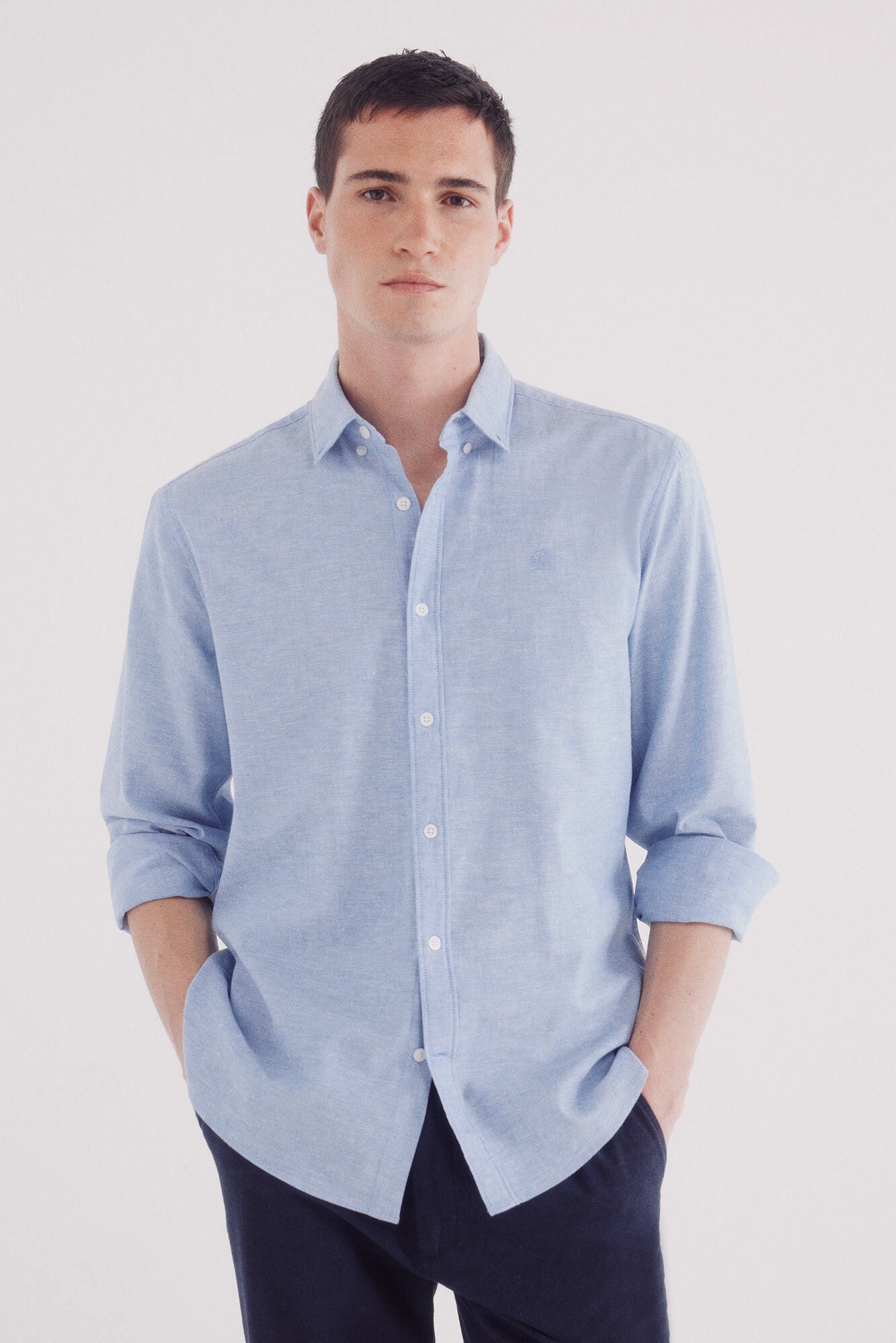 Light Blue Shirts|Linen shirt|Springfield – Springfield KSA